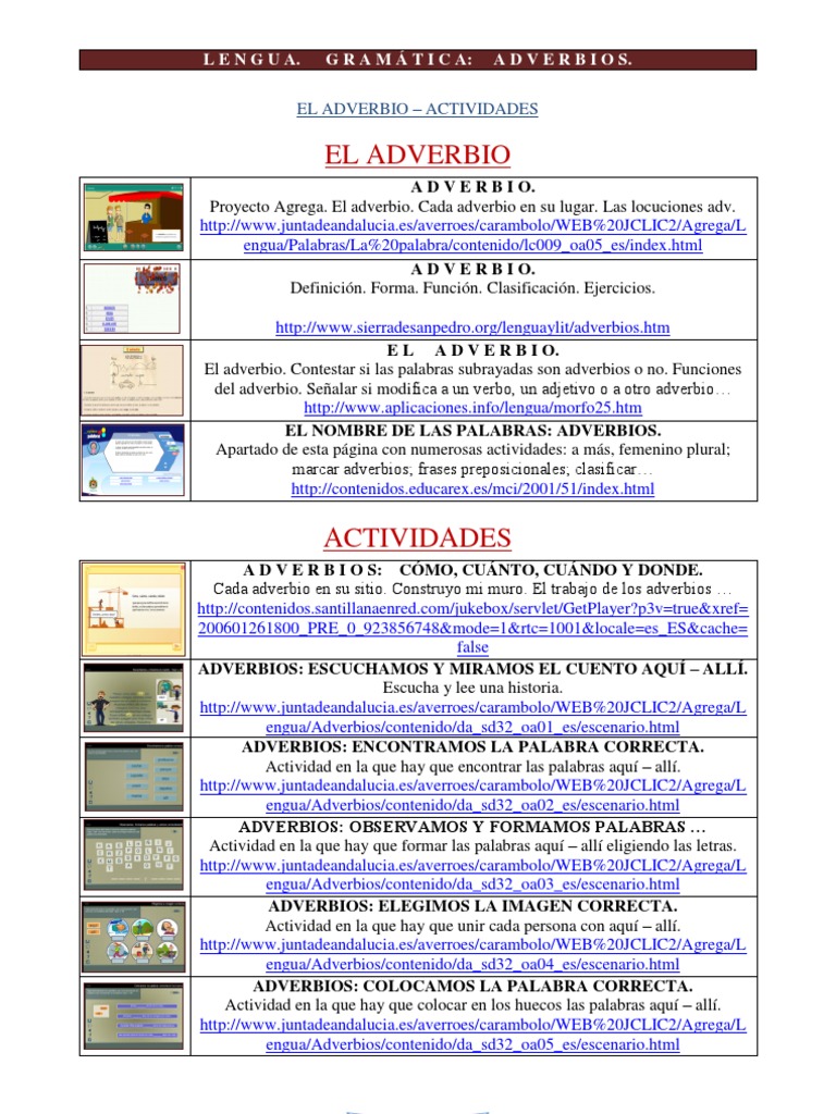 Gramatica Adverbios | PDF | Adverbio | Semiótica