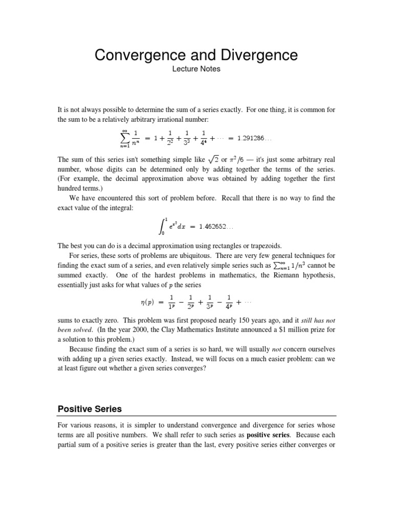 Understanding Series Convergence and Divergence | PDF