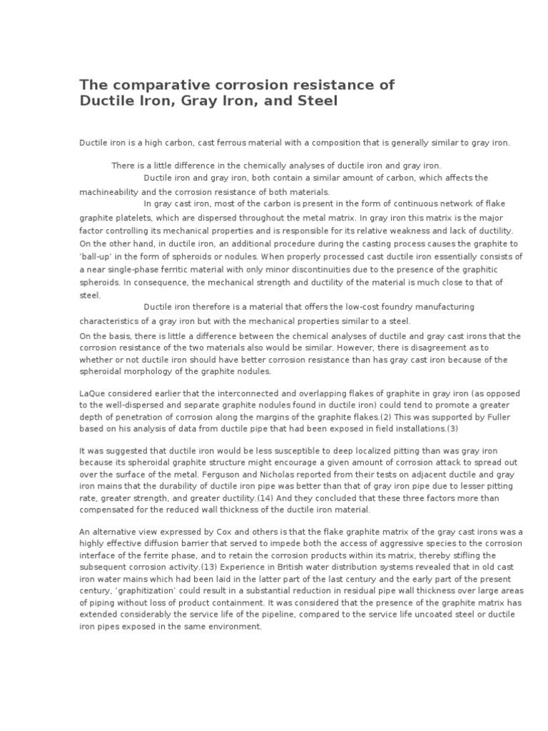 Comparitive Study of SGI & GCI | PDF | Corrosion | Cast Iron