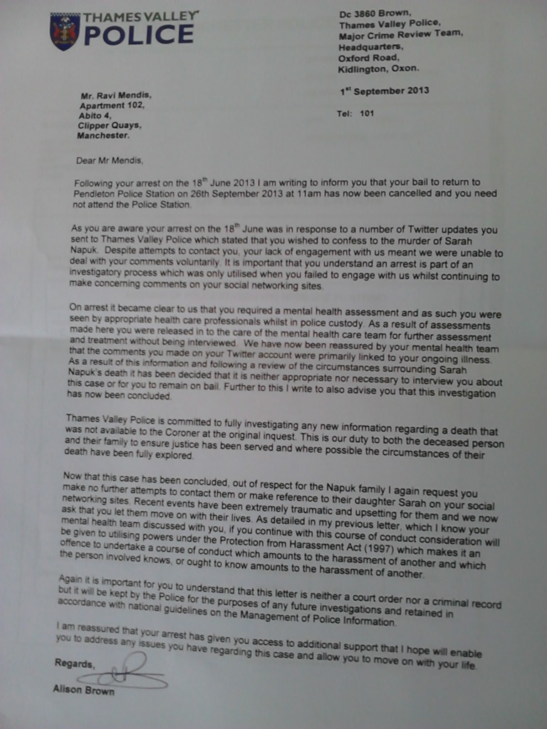 TVP Letter & Notice of Bail Cancellation | PDF