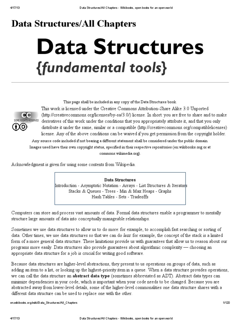 Data Structures Wikibooks Pdf Array Data Structure Data Type 4894