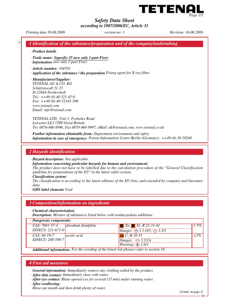 Superfix 25 | PDF | Dangerous Goods | Chemical Substances