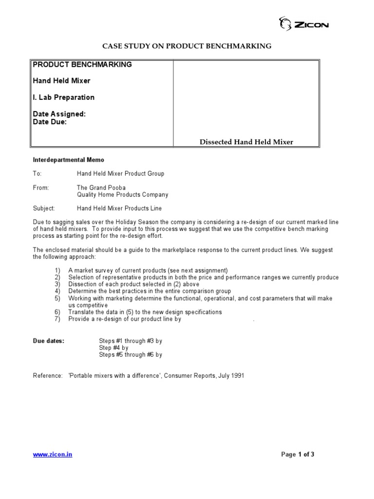 Case Study 3 On Product Benchmarking | PDF | Benchmarking | Business