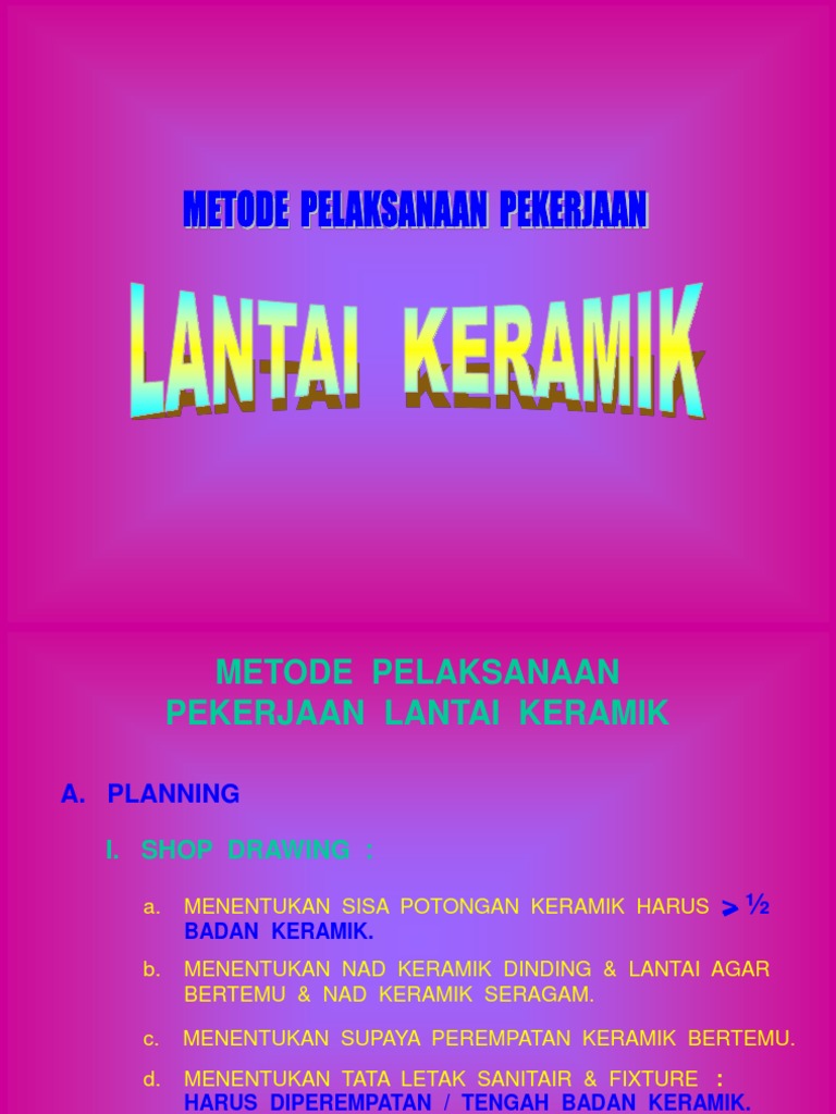 Metode Lantai KERAMIK | PDF | Teknologi & Rekayasa
