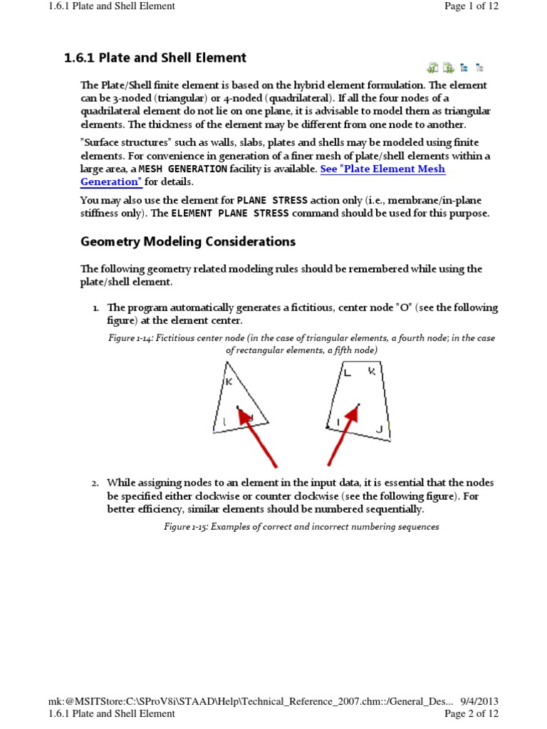 1.6.1 Plate and Shell Element: Geometry Modeling Considerations | PDF ...