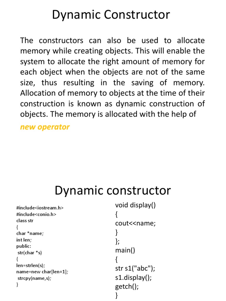 Dynamic Constructor | PDF