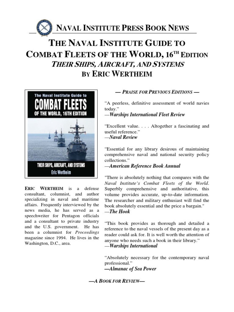 BOOK NEWS: The U.S. Naval Institute Guide To Combat Fleets of The World ...