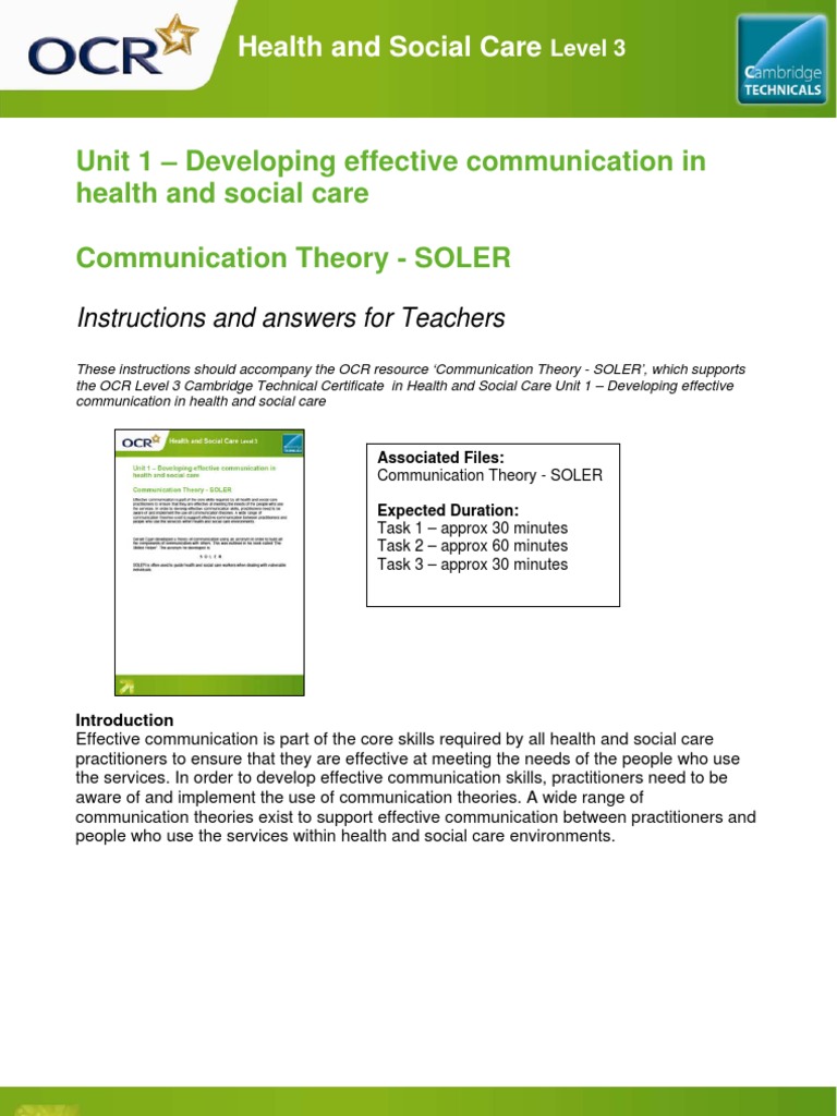 Effective Communication in Health and Social Care: Understanding the ...