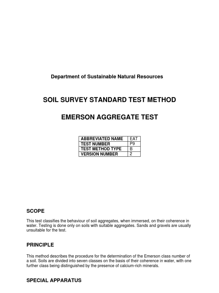 Emerson Class Number | PDF | Soil | Natural Materials
