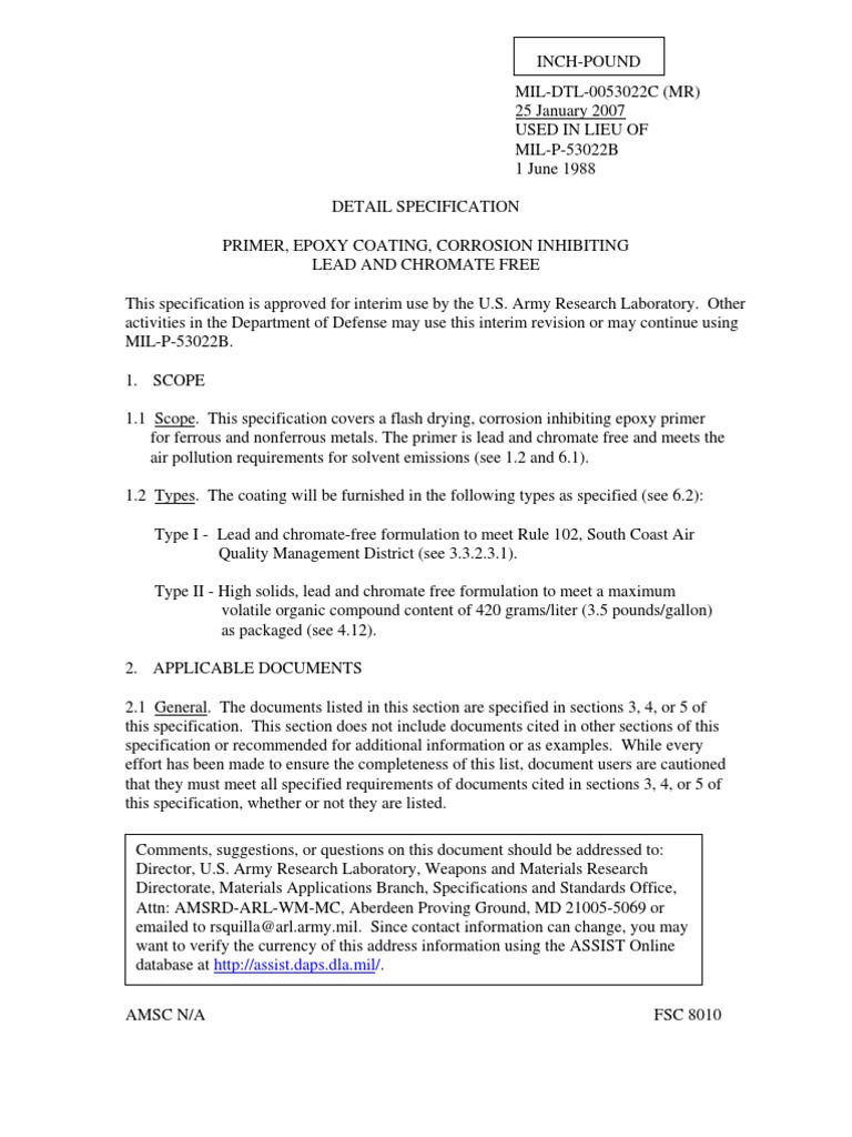 Mil DTL 53022C PDF | PDF | Paint | Specification (Technical Standard)