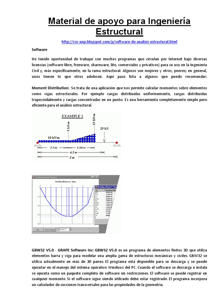 Material de Apoyo para Ingeniería Estructural | PDF | Método de elementos finitos | Software
