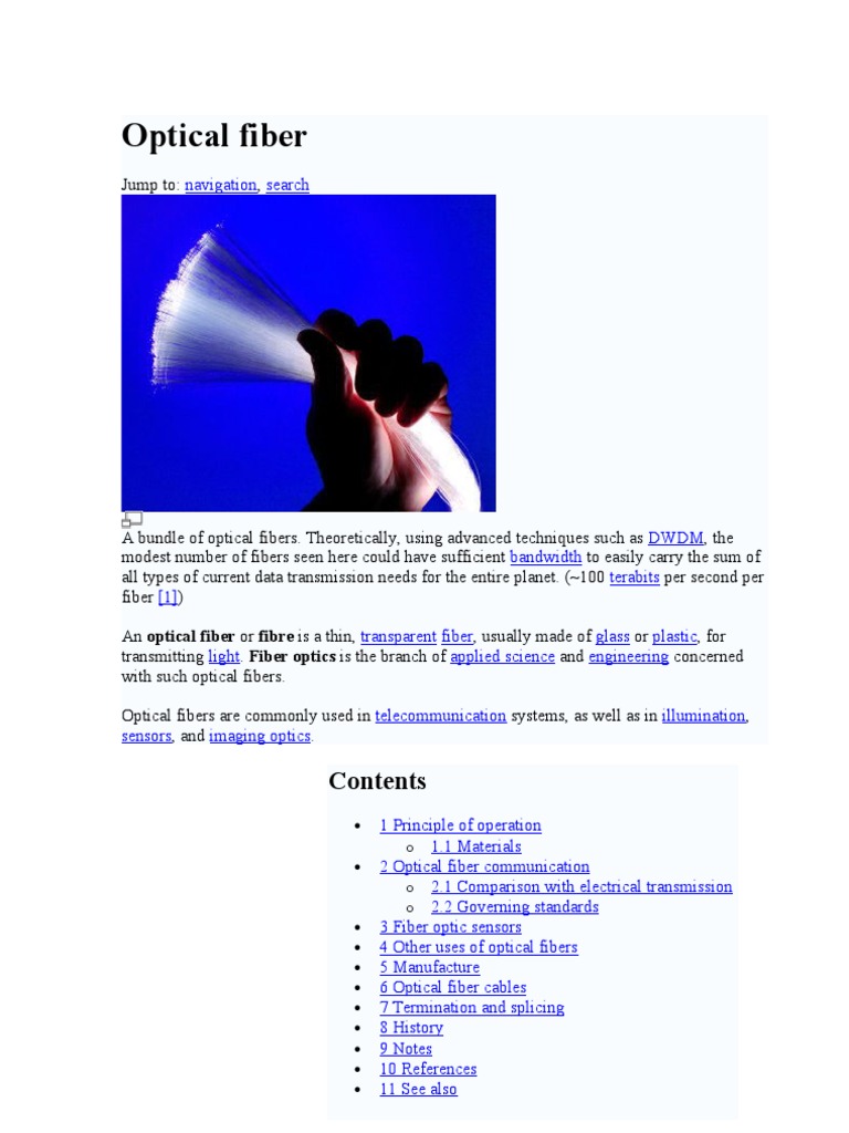 Optical Fiber Theories | PDF | Optical Fiber | Wavelength Division ...