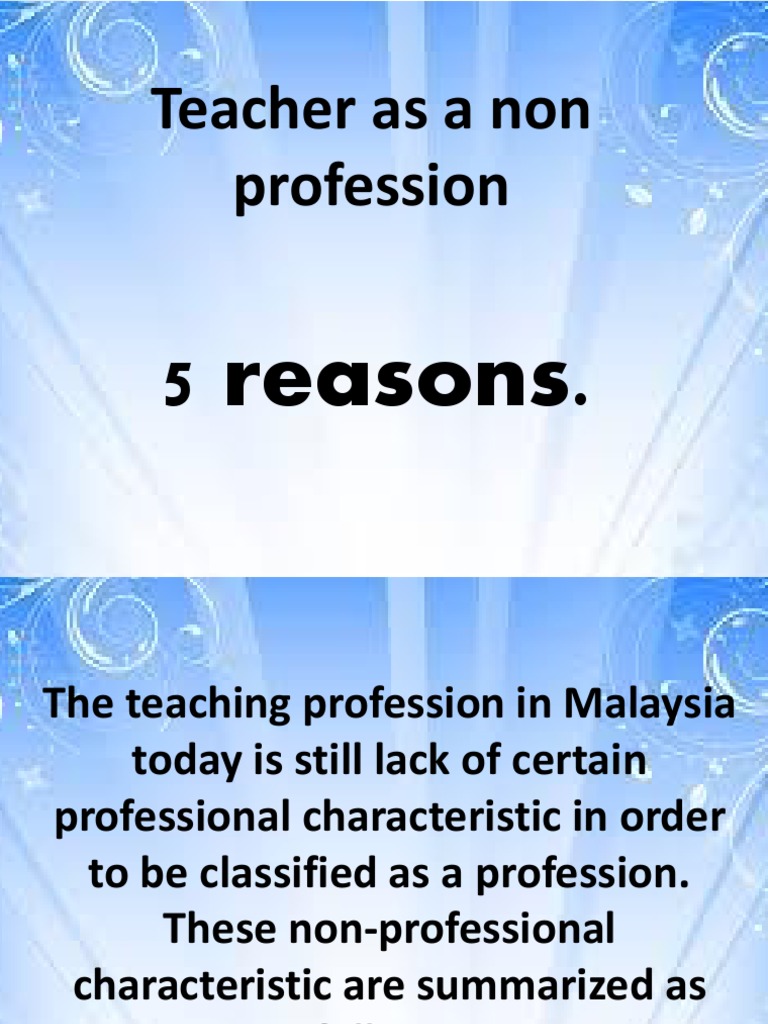 Non-Professional Traits in Malaysian Teaching | PDF
