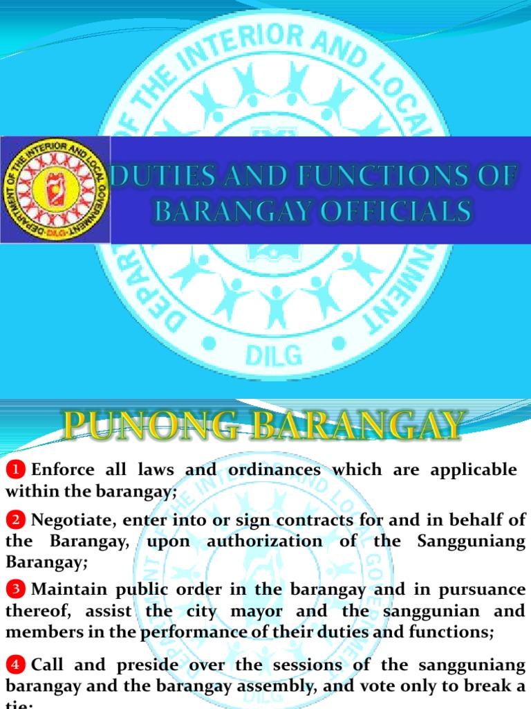Duties and Functions of Barangay Tanod | PDF | Local Government | Local ...