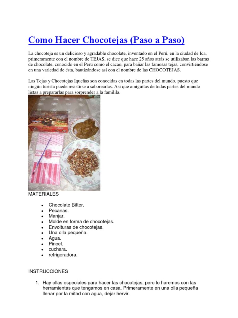 Como Hacer Chocoteja | PDF | Aluminio | Chocolate