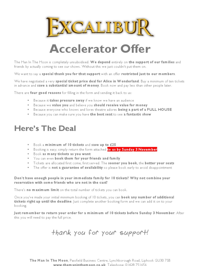 Accelerator Offer | PDF | Ticket (Admission) | Business