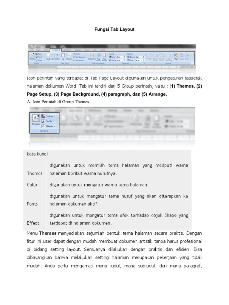 Fungsi Tab Layout | PDF | Seni | Komputer