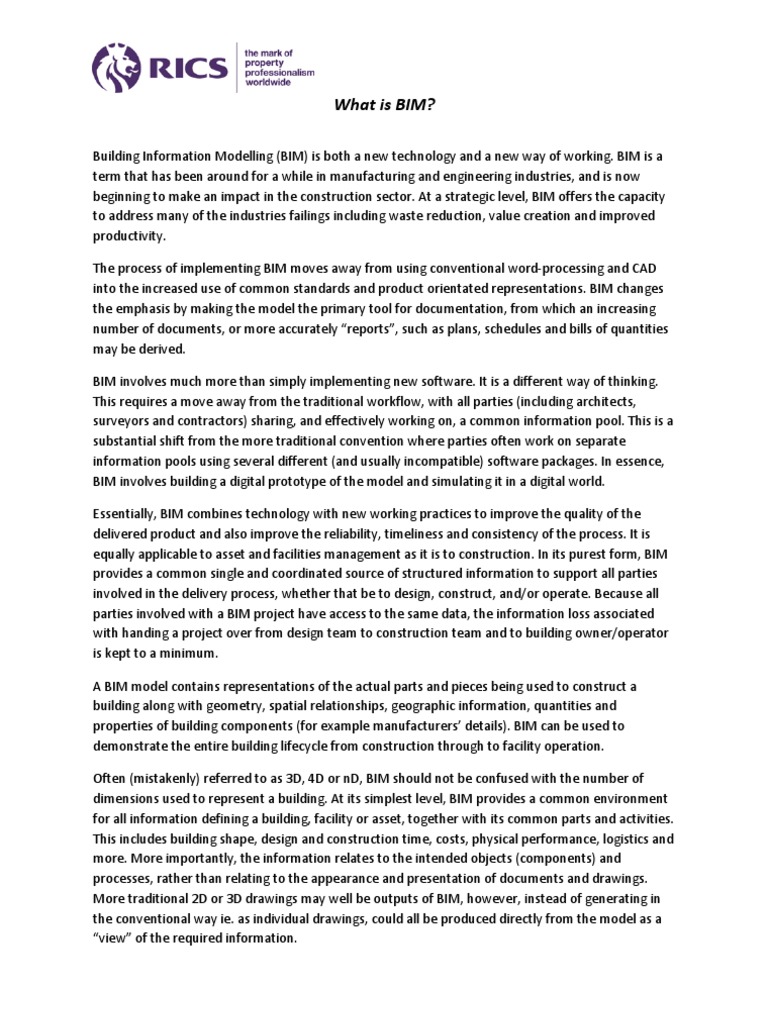 What Is BIM 1 | PDF | Building Information Modeling | Industries