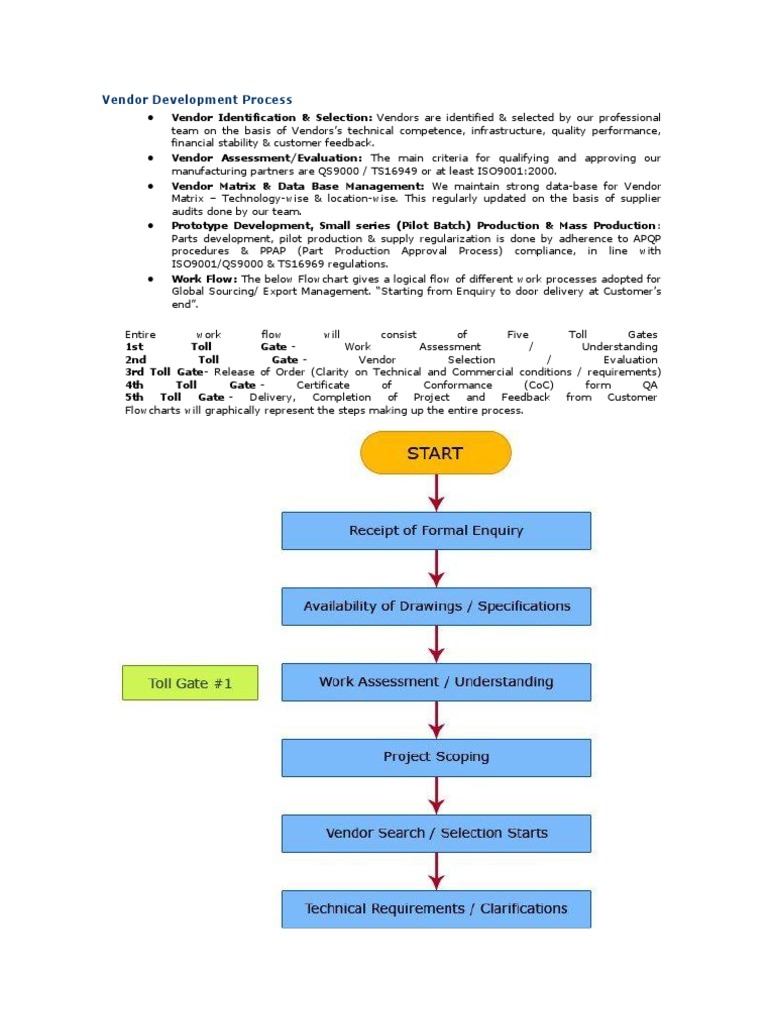 Vendor Development Process | PDF | Iso 9000 | Economies