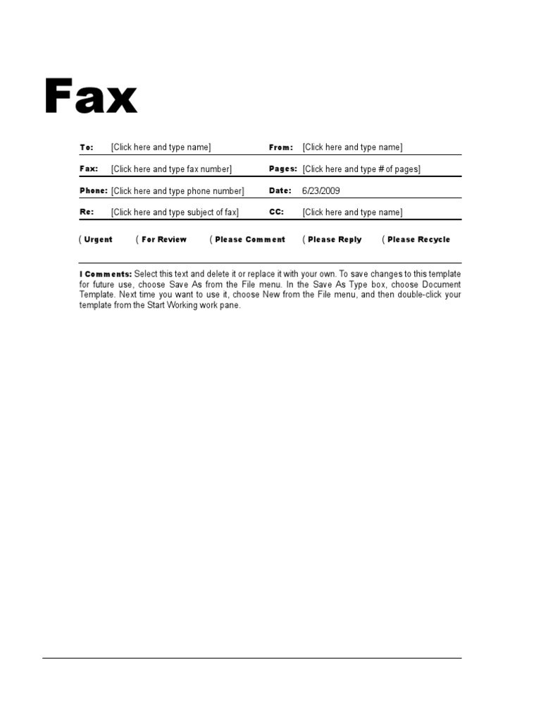 Fax Template for Professional Use | PDF