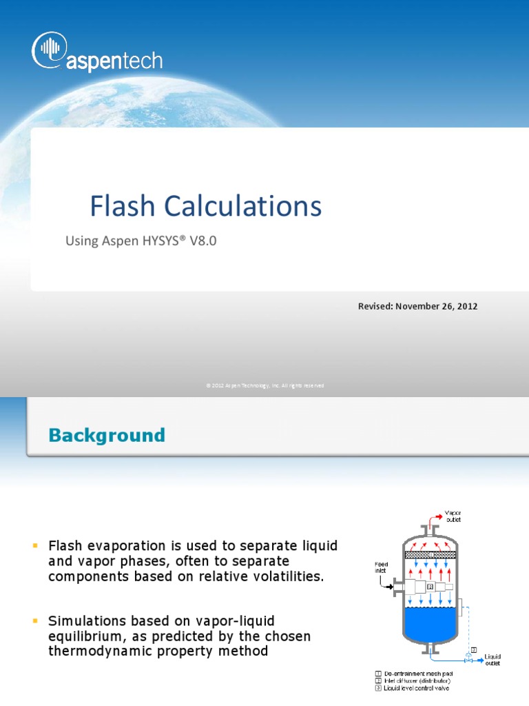 Flash Calculations: Using Aspen HYSYS® V8.0 | PDF | Science ...
