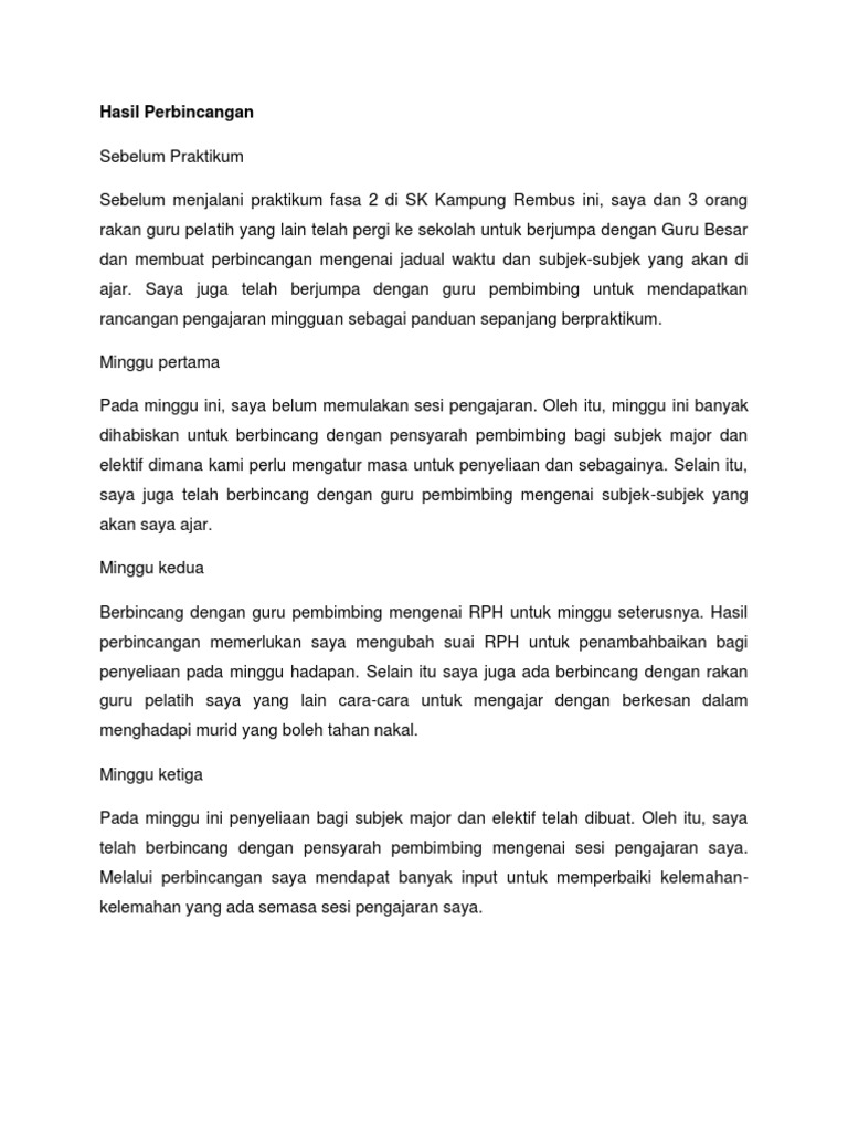 Hasil Perbincangan | PDF