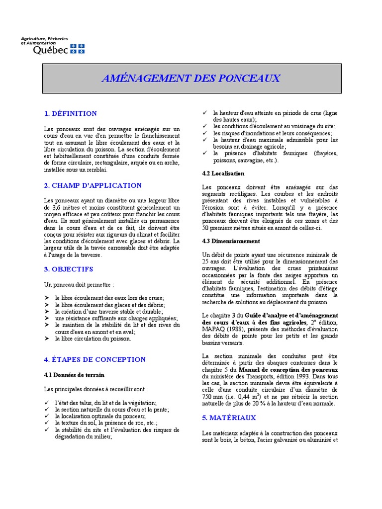 Amenagement Des Ponceaux | Download Free PDF | Pont | Fondation ...