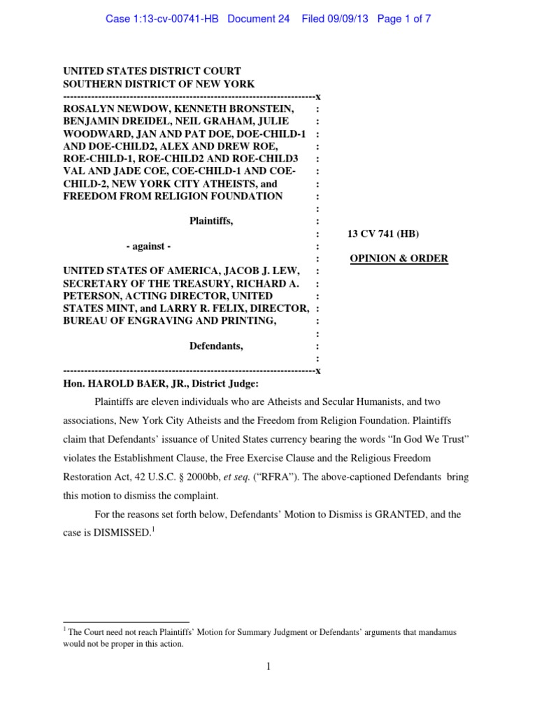 Newdow V United States | PDF | Establishment Clause | Free Exercise Clause