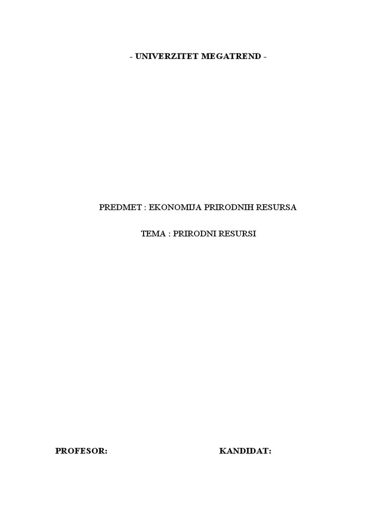 Prirodni Resursi | PDF