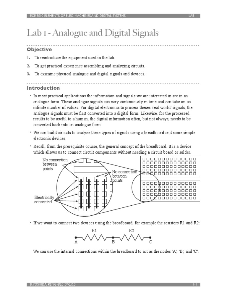 Lab 1 - Analogue and Digital Signals: Objective | Download Free PDF ...