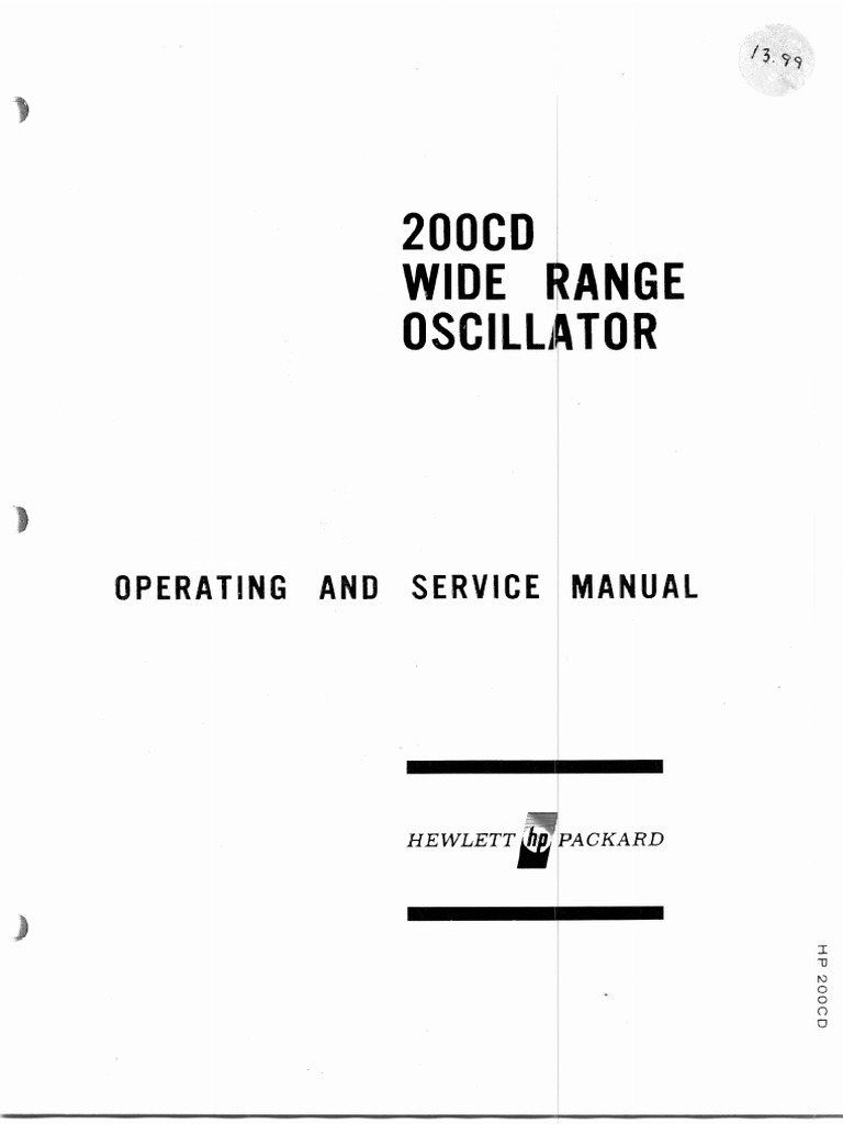 HP 200cd Manual SNP 605 | PDF | Amplifier | Resistor