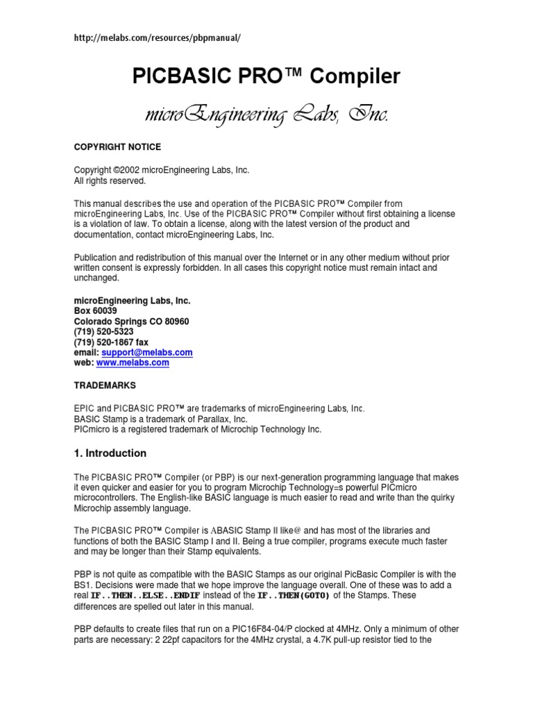 Picbasic Pro | Download Free PDF | Pic Microcontroller | Command Line Interface