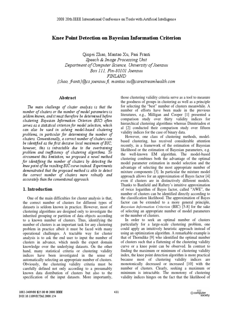 Knee Point Detection | PDF | Cluster Analysis | Akaike Information ...