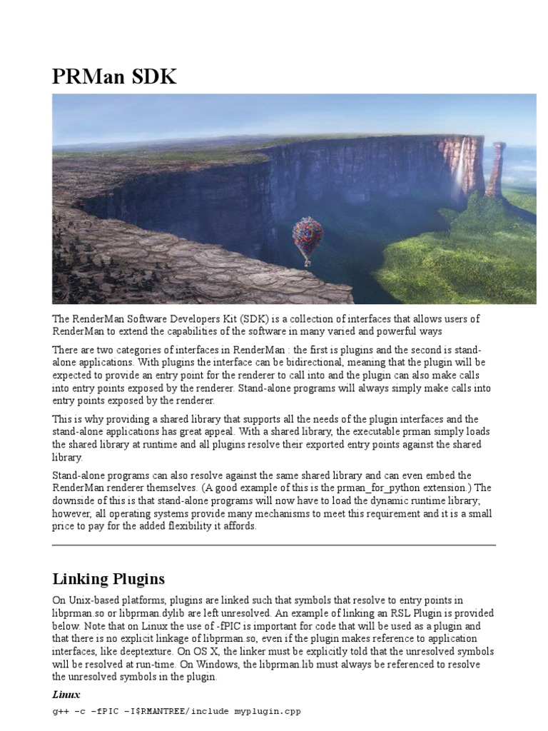 PRMan SDK | Download Free PDF | Library (Computing) | Shader