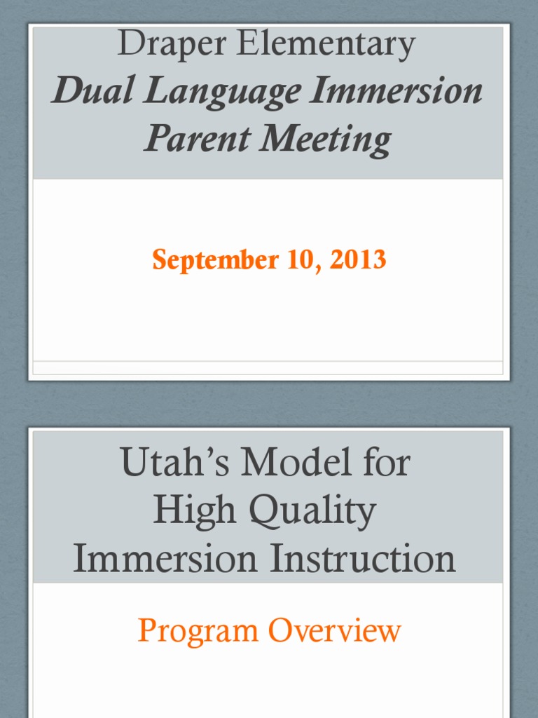 Dual Language Immersion Parent Meeting 9.10.13 | Download Free PDF ...