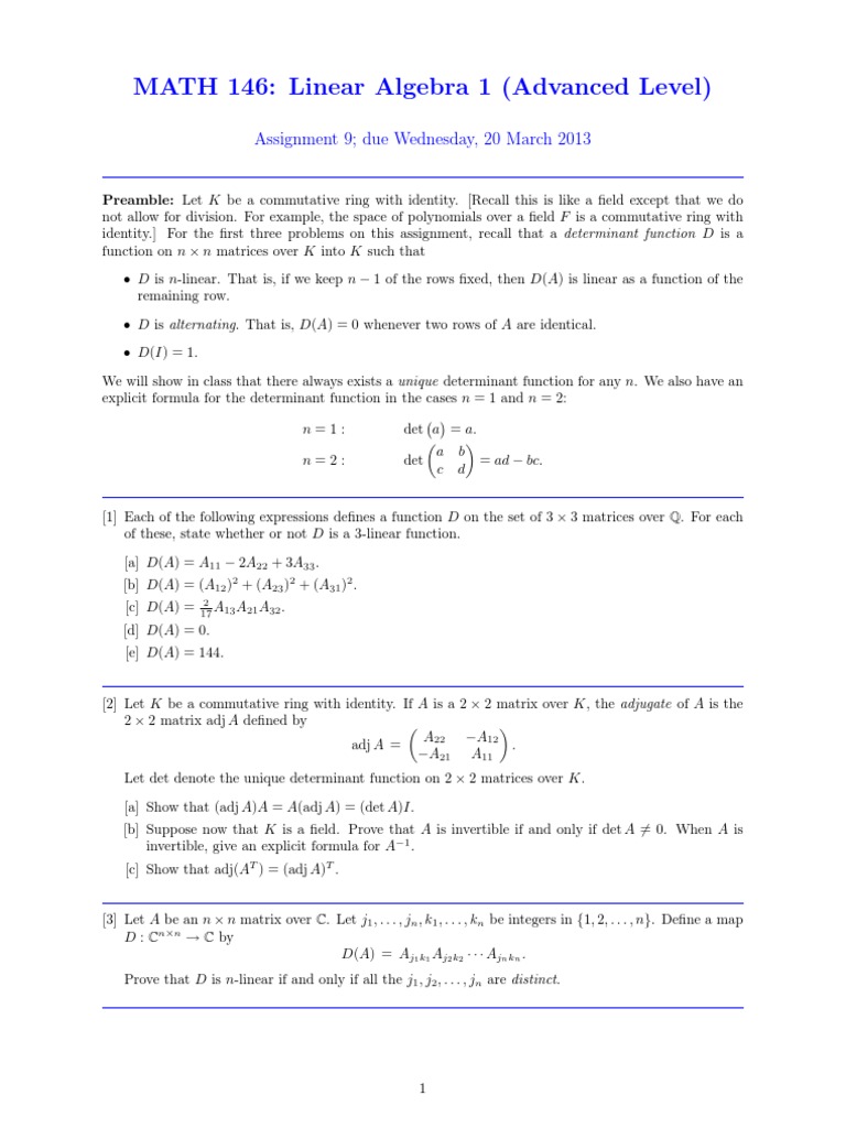 Hoffman Kunze Linear Algebra Assignment Math Double Dual Linear Maps ...