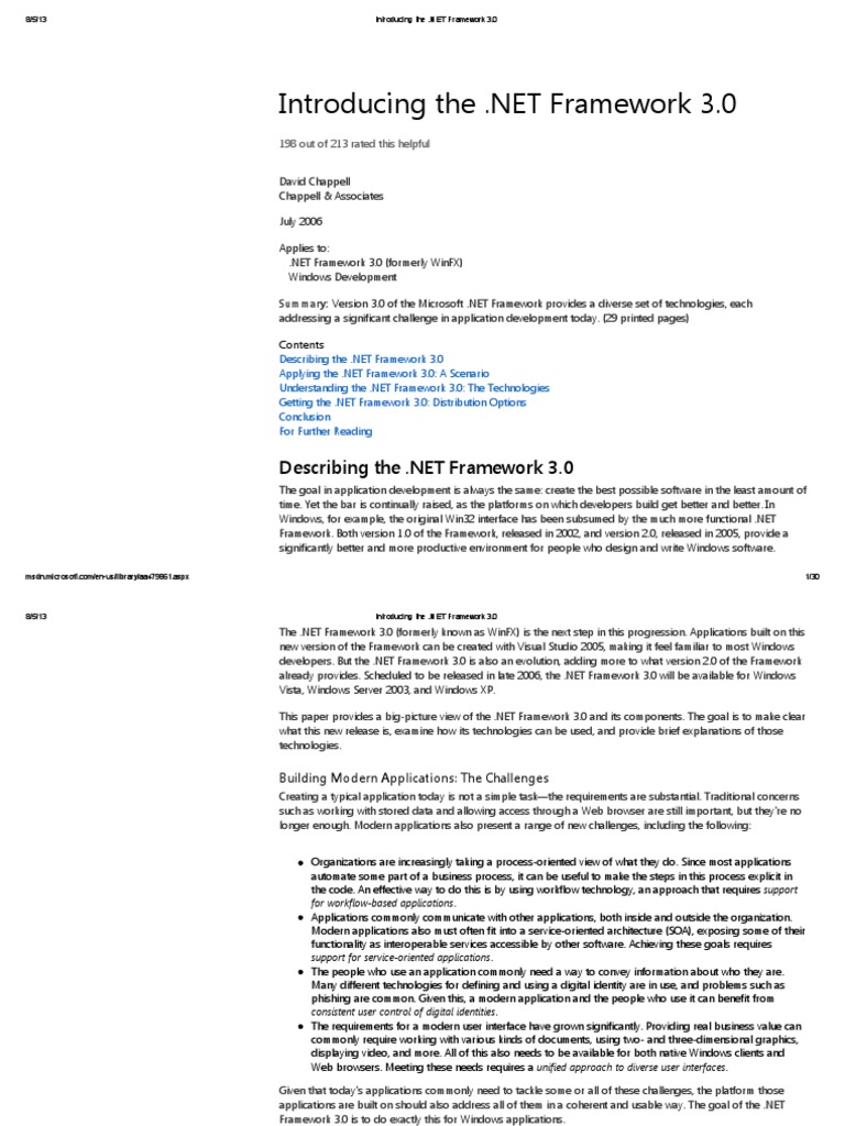 Introducing The .NET Framework 3 | Download Free PDF | Extensible Application Markup Language ...