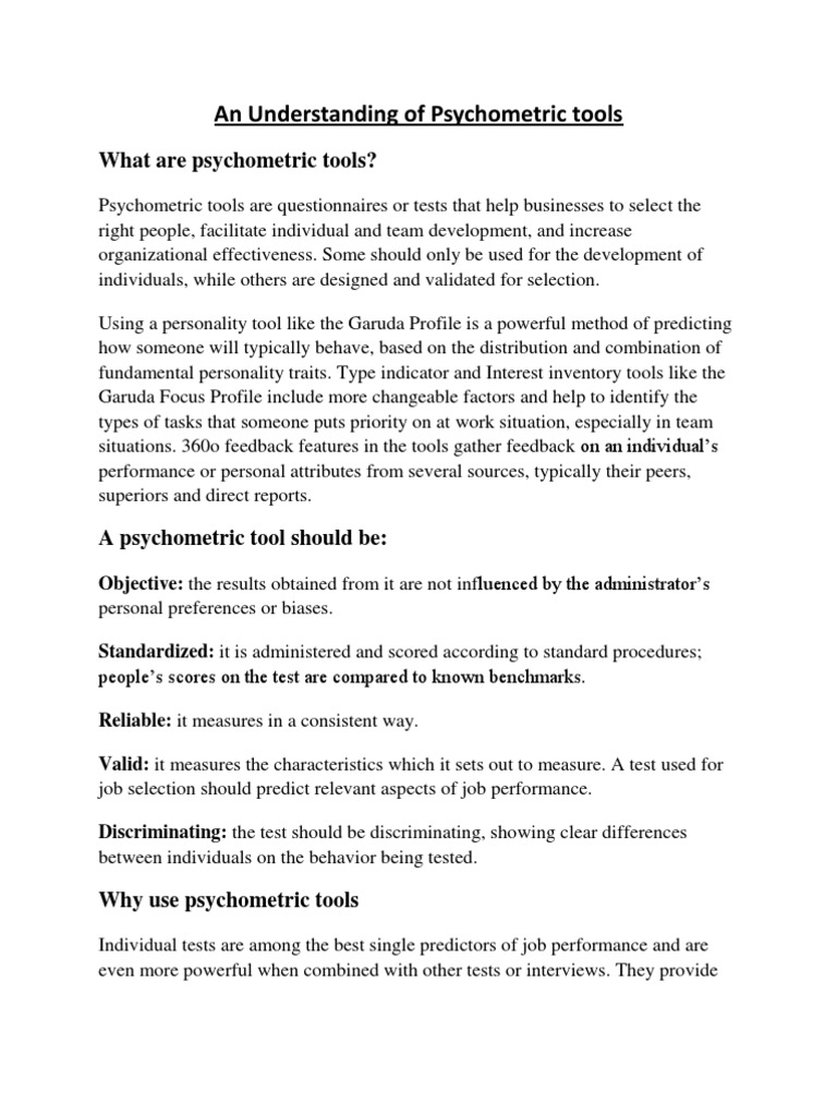Psychometric Tools for Effective Hiring | PDF | Psychometrics ...
