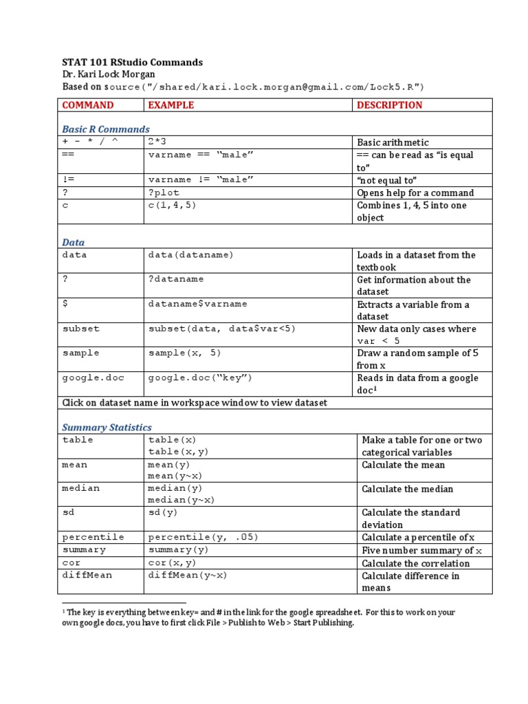 R Commands Standard Deviation Mean