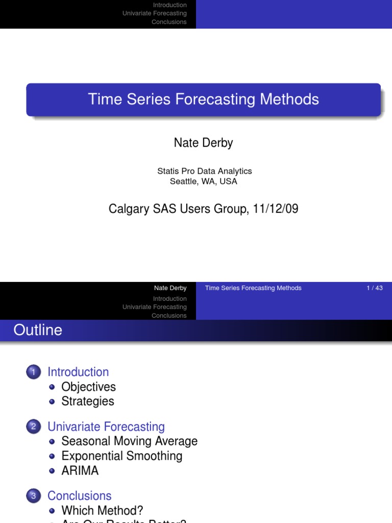 Time Series Forecasting Methods | PDF