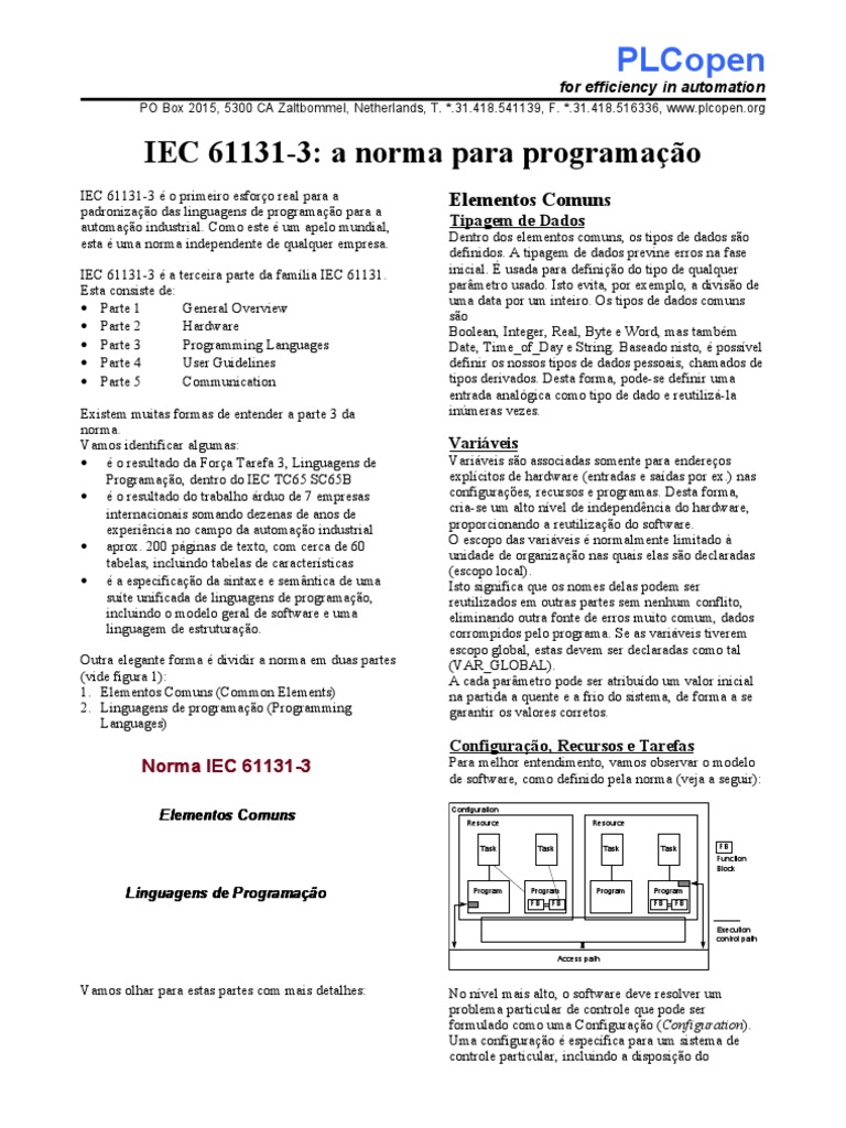 IEC 61131-3: Uma Norma para Programação de Linguagens em Automação ...