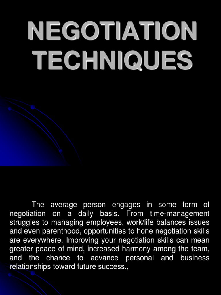 Negotiation | PDF | Negotiation | Psychological Concepts