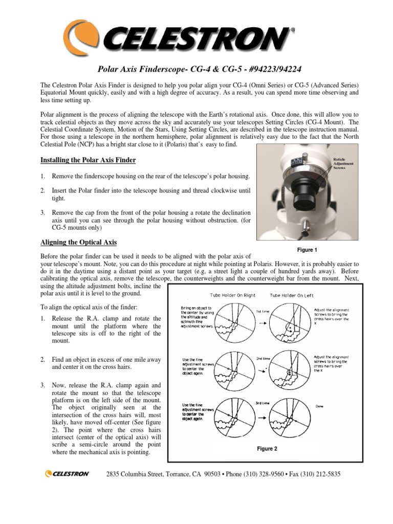 Celestron - Polar Axis Finder | PDF | Optical Devices | Astronomy