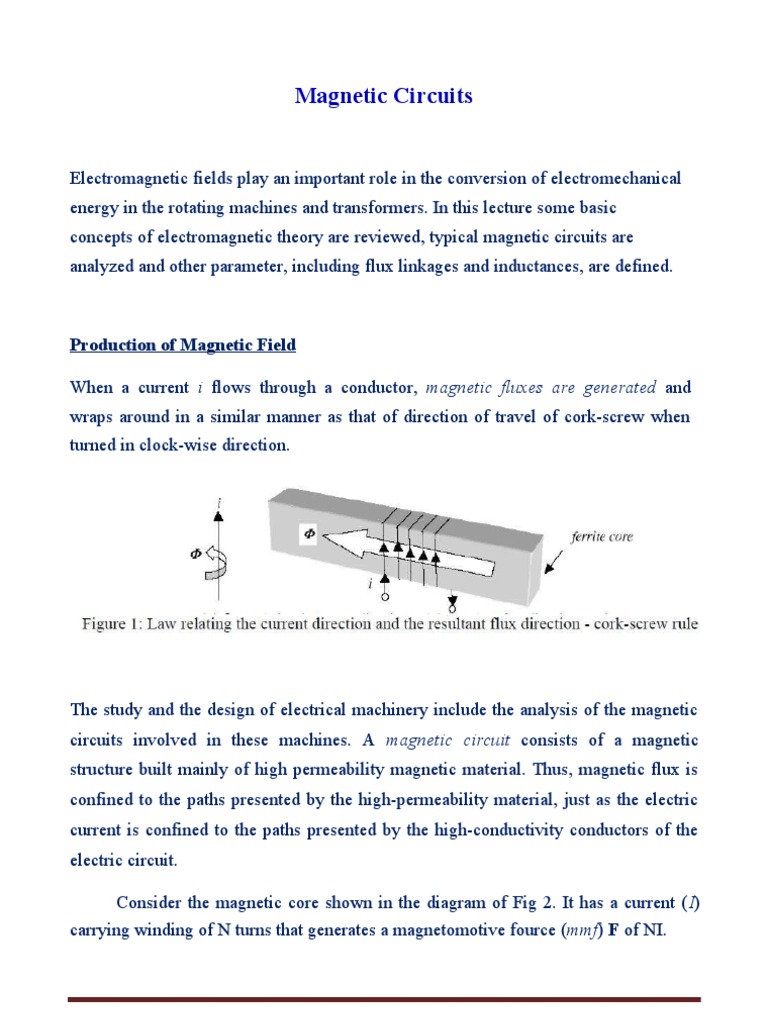 Understanding Magnetic Circuits Basics | PDF | Magnetic Field | Inductor