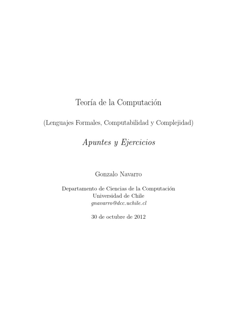 Lenguajes Formales, Computabilidad y Complejidad | PDF