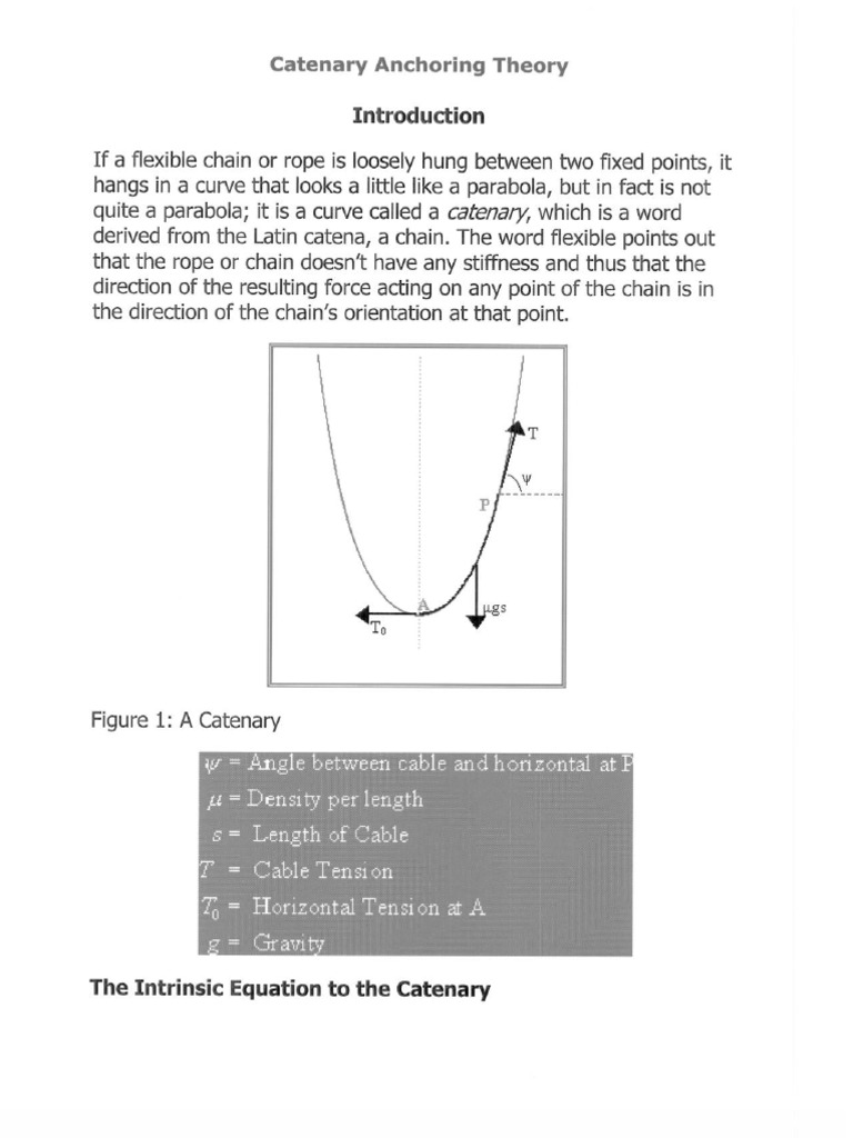Catenary Anchoring Theory | PDF