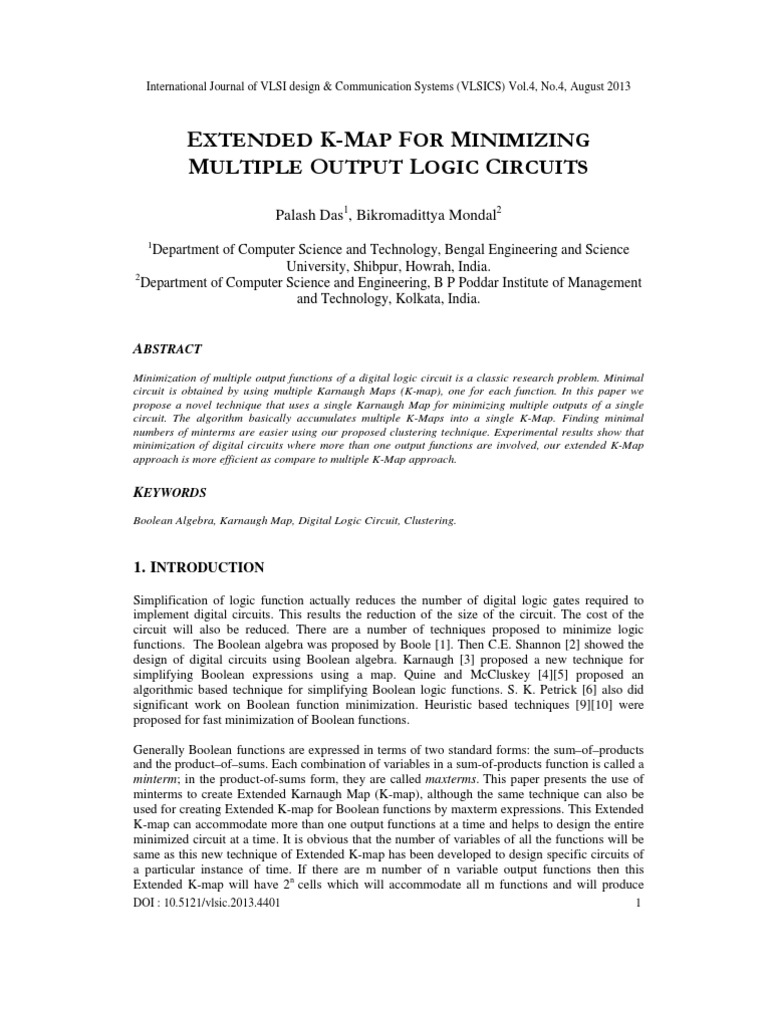 Extended K-Map for Logic Circuit Minimization | PDF | Mathematical ...