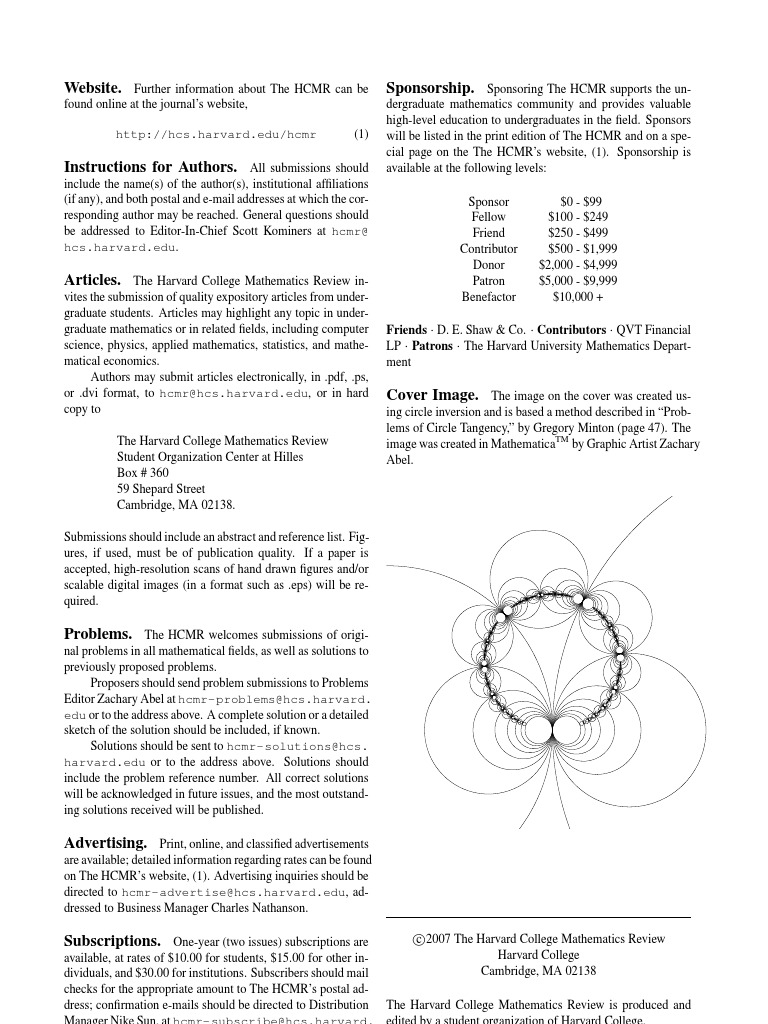 Harvard Mathematics Review | Graph Theory | Theoretical Computer Science