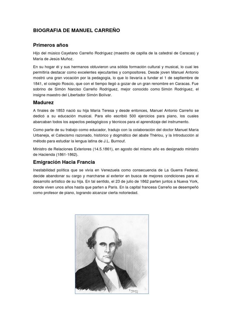 Biografía De Manuel Antonio Carreño Pdf