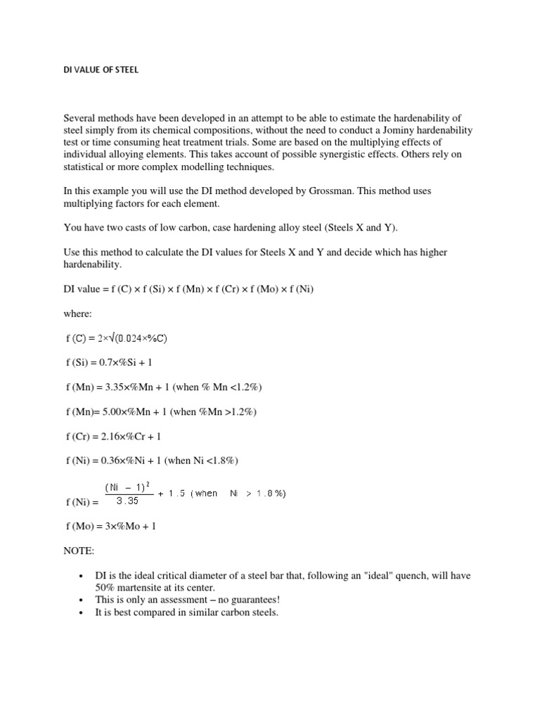 Di Value of Steel | PDF | Technology & Engineering